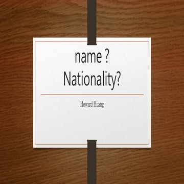Practical 1-1 』Ask name and nationality | PPT