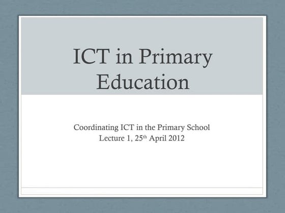 ICT POLICIES, ICT SAFETY ISSUES AND USES OF ICT IN TEACHING AND ...