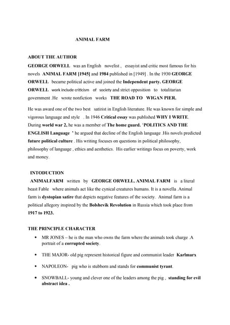 Animal Farm Powerpoint | PPT