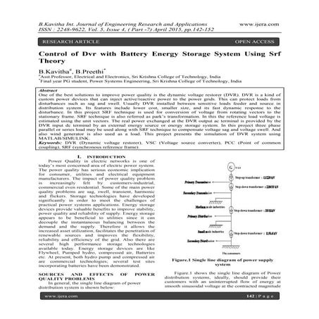 Control of Dvr with Battery Energy Storage System Using Srf Theory | PDF
