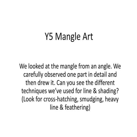 Y5 Mangle Art | PPT
