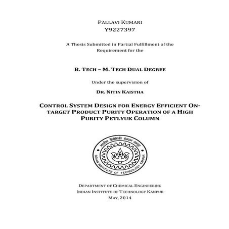 M. Tech. Thesis: Control System Design for an Energy Efficient ...
