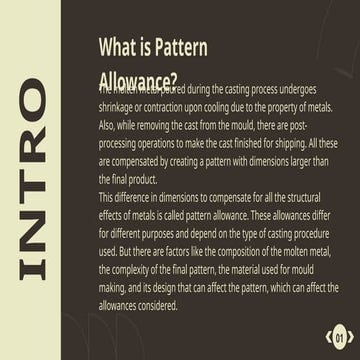 PATTERN ALLOWANCES IN CASTING CLASS: BY POLAYYA CHINTADA | PPTX
