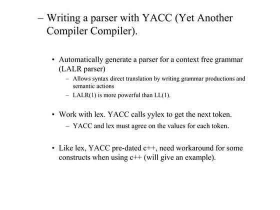 Yacc | PPTX