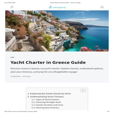 Yacht Charter in Greece Guide - www.viravira.co