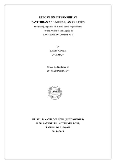 internship report sample.pdf by Bhupendra mati pandey a BHU student ...