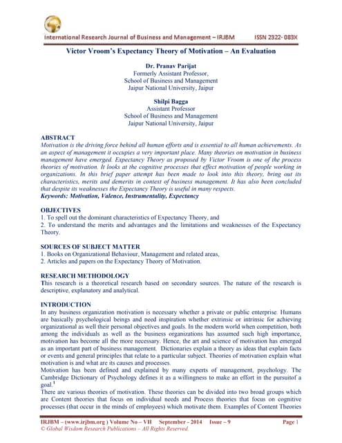 Vroom's excectancy theory | PPTX