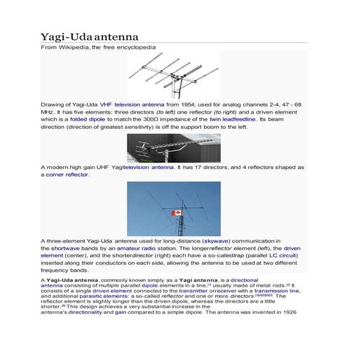 Yagi antenna | DOCX | Technology & Computing