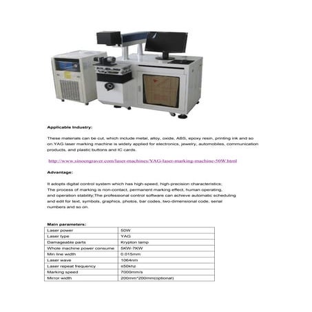 Yag laser marking machine 50 w | PDF