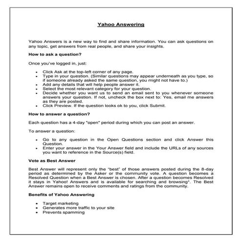 Yahoo answering | DOCX