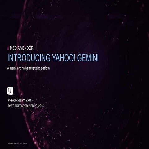 Yahoo! Gemini Intro | PPTX | Search | Internet
