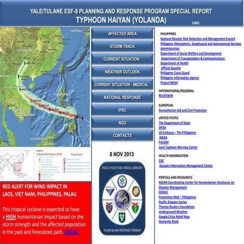 Yale Tulane Special Report - Typhoon Haiyan (Yolanda) - 8 NOV 2013 | PPTX