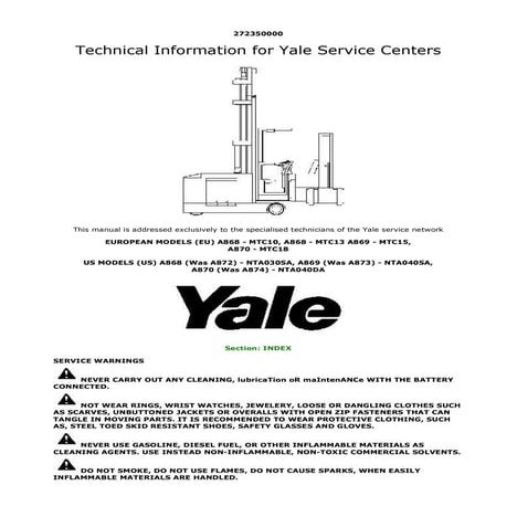 Yale a245 (mpb045 vg) hand truck & pallet truck service repair manual | PDF