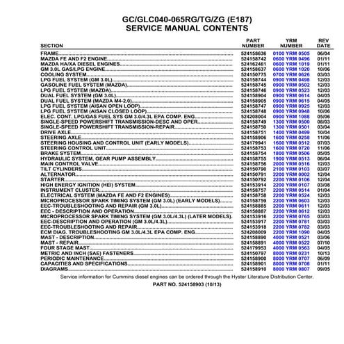 Yale e187 gc040 065 rg-tg-zg lift truck service repair manual | PDF