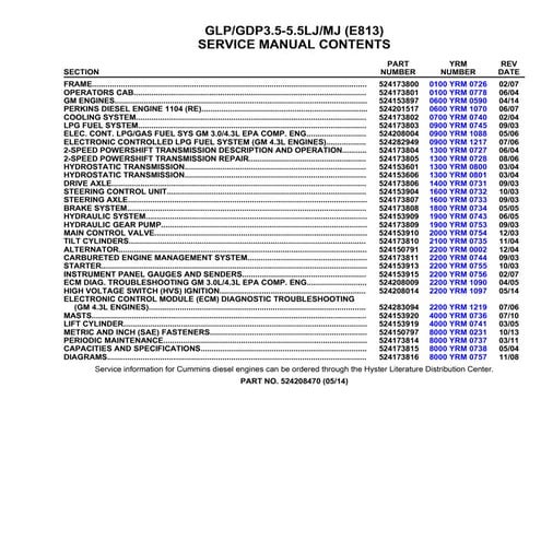 Yale e813 gdp3.5 5.5 lj lift truck (europe) service repair manual | PDF | Off-Road Vehicles ...