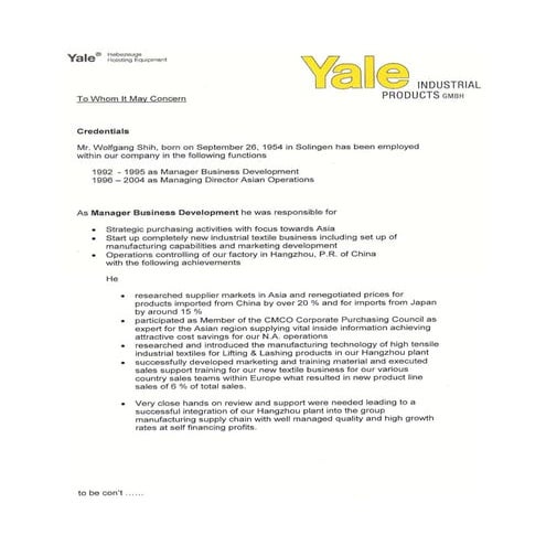 Yale Work Reference | PDF