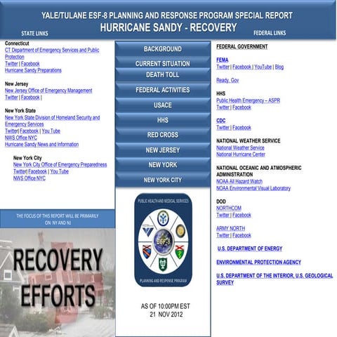 Yale Tulane ESF 8 Special Report - Hurricane Sandy - Recovery - 21 NOV ...