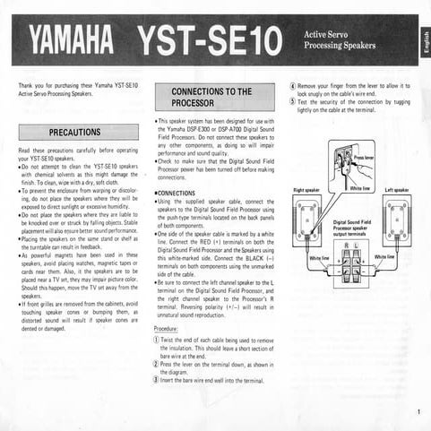Yamaha YST-SE10 | PPT