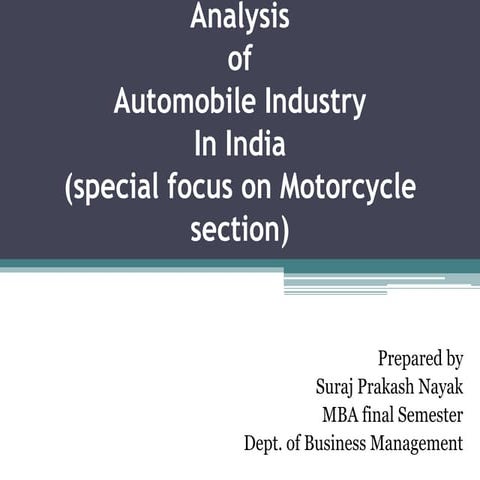 Analysis of Motorcycle section in India | PPTX