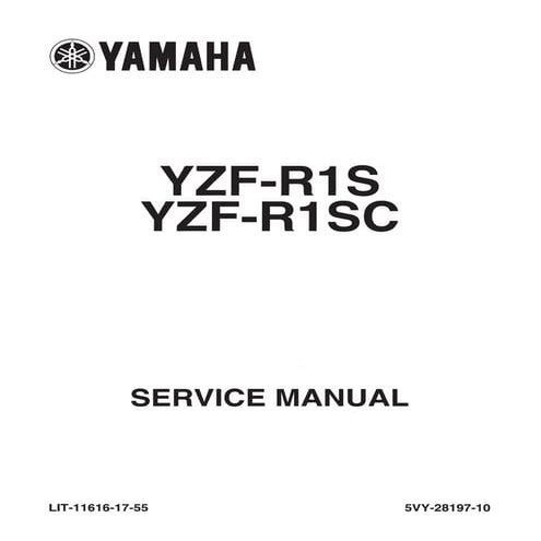 Yamaha Yzf R1 2004 Service Manual Lit 11616 17 55 5 Vy 28197 10 | PDF