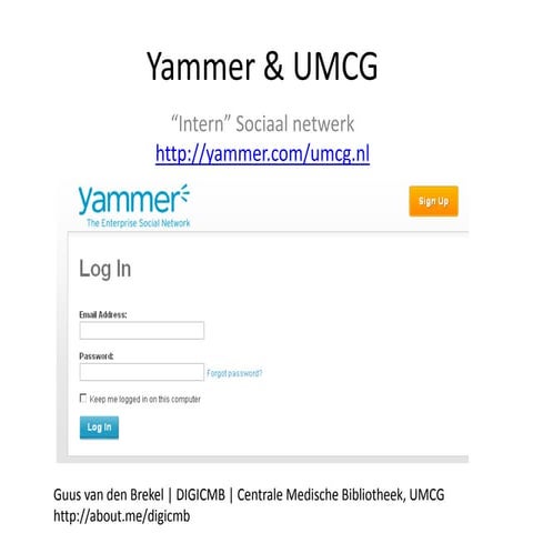 Yammer & social media workshop UMCG | PDF