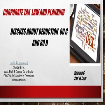 Deduction Under Section 80C and 80D | PPTX