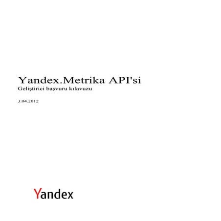 Yandex Metrica API Dökümanı | PDF