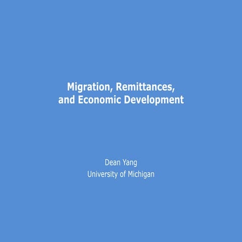 Migration, Remittances, and Economic Development | PDF | Business Banking & Finance | Business