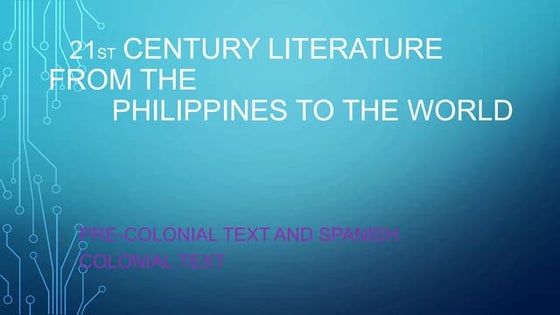 Pre-colonial Literature | PPTX