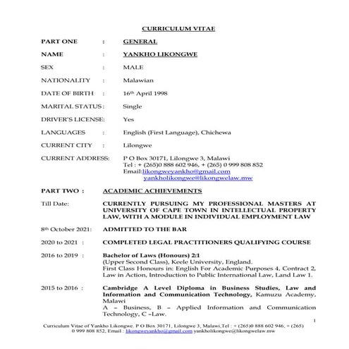 Yankho Likongwe CV 28 February 2024 Full.doc