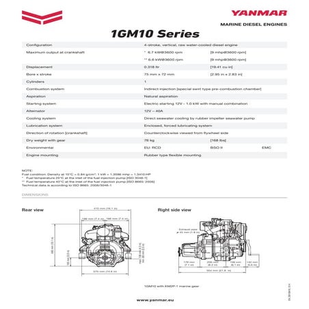 Yanmar 1 gm10-datasheet | PDF