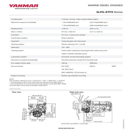 Yanmar 6 lpa-stp2datasheet ANDREW BOWDEN DUBAI | PDF