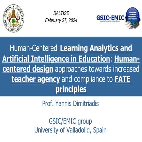 Human-Centered Learning Analytics and Artificial Intelligence in Education: Human-centered ...