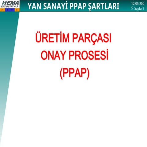 yan sanayi-ppap.ppt training notes for suppliers | PPT