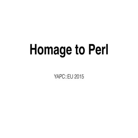 Homage to Perl | PDF