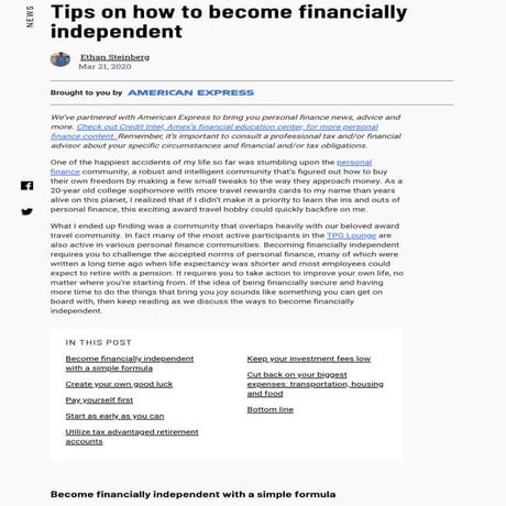 Tips on how to become financially independent | PDF