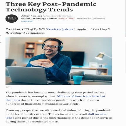 Three key post-pandemic techology trends | PDF