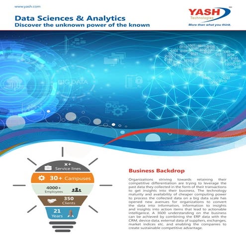 Data Sciences & Analytics Discover the unknown power of the known | PDF