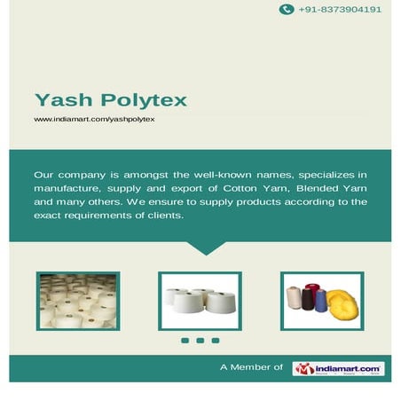 Yash Poly Tex, Mumbai, Acrylic Yarn | PDF