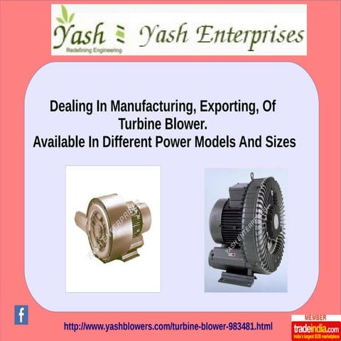 Turbine Blower Exporter, Manufacturer, Faridabad | PPT