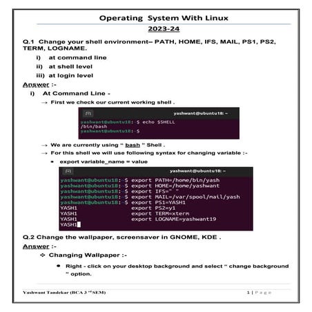 linux practical exam Digvajiya collage Rajnandgaon | PDF