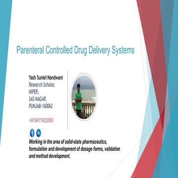 PARENTERAL CONTROLLED DRUG DELIVERY SYSTEMS(INJECTABLES) | PDF