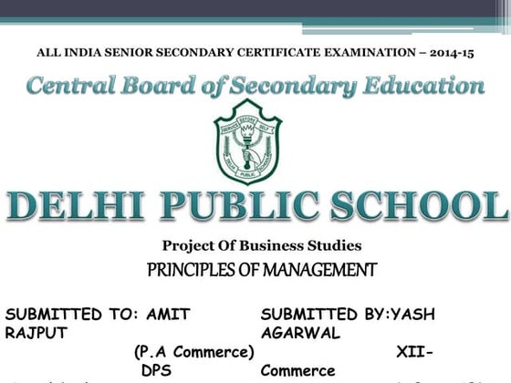 Principles of Management - 2 || Business Studies Project || Class 12 ...