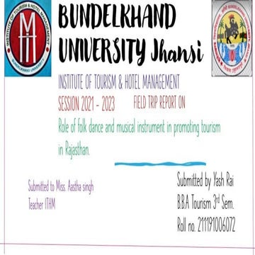 Yash Rai field trip report, Folks dance and musical instrument in ...