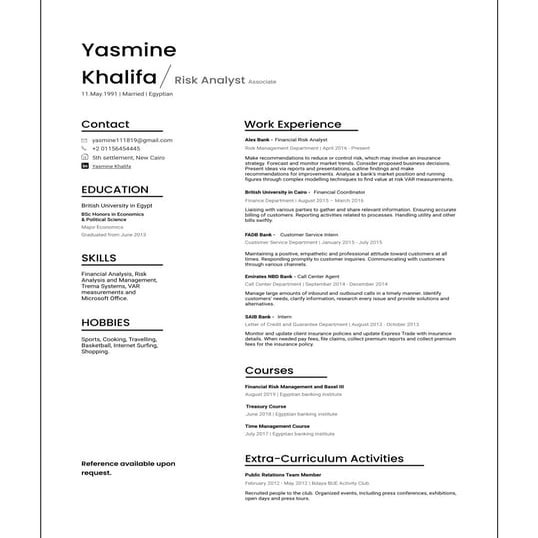 Yasmine khalifa cv | PDF