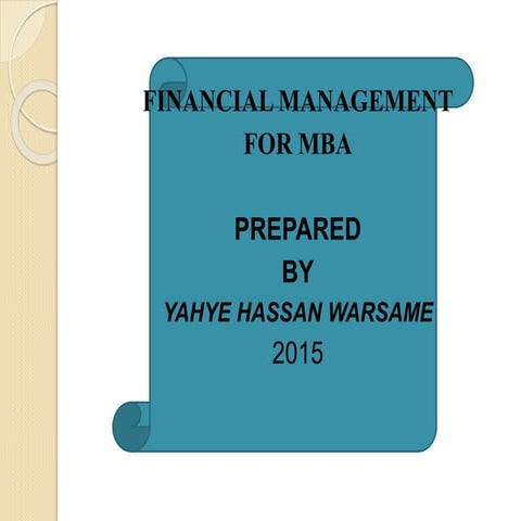FINANCIAL MANAGEMENT ppt | PPT
