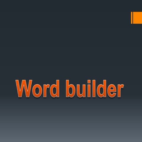 Word builder exercises | PPTX | Education