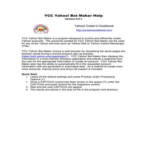 Ycc Yahoo! Bot Maker Help | PDF