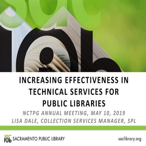 Increasing Effectiveness in Technical Services for Public Libraries | PDF