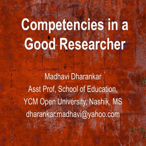 Competencies of a Good Researcher | PPT